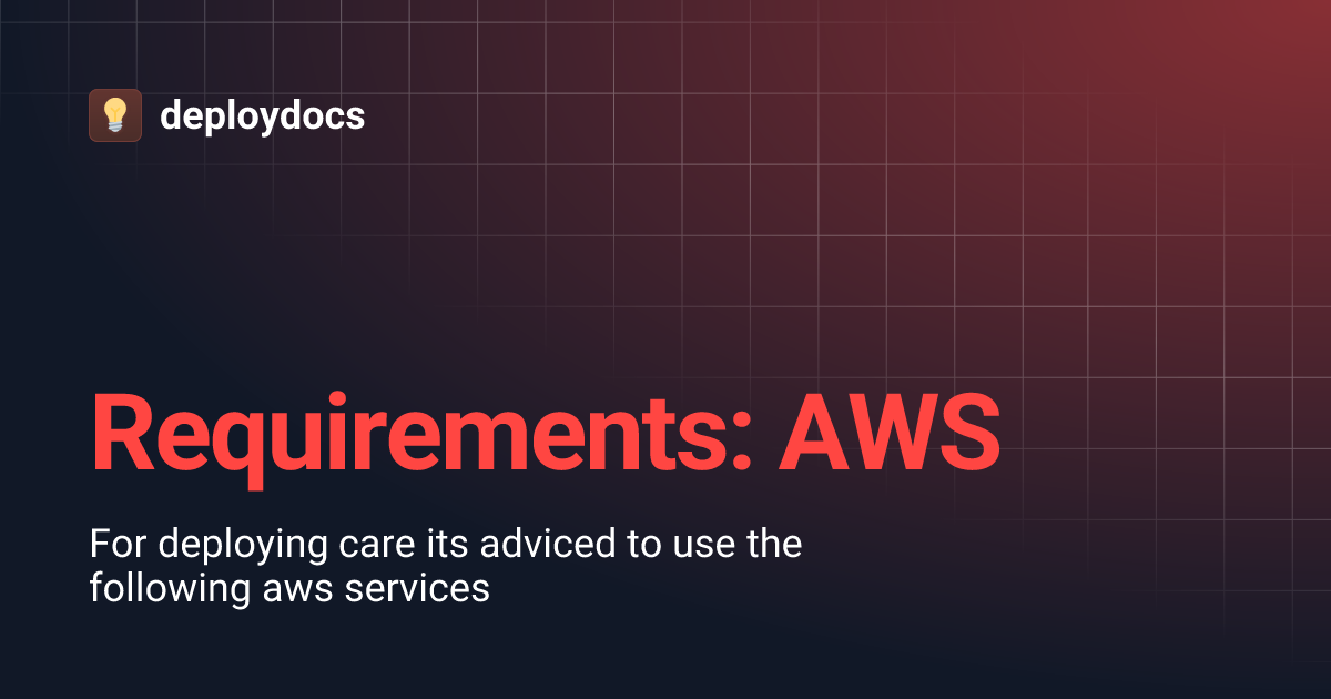 Requirements: AWS | deploydocs